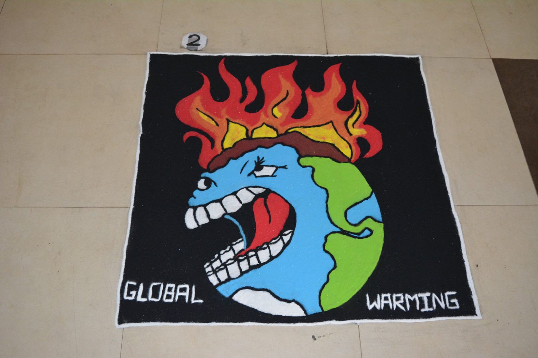 Rangoli Designs With Theme Global Warming
